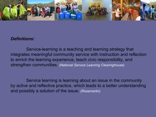 Helping teachers define, design, and do service learning projects | PPT
