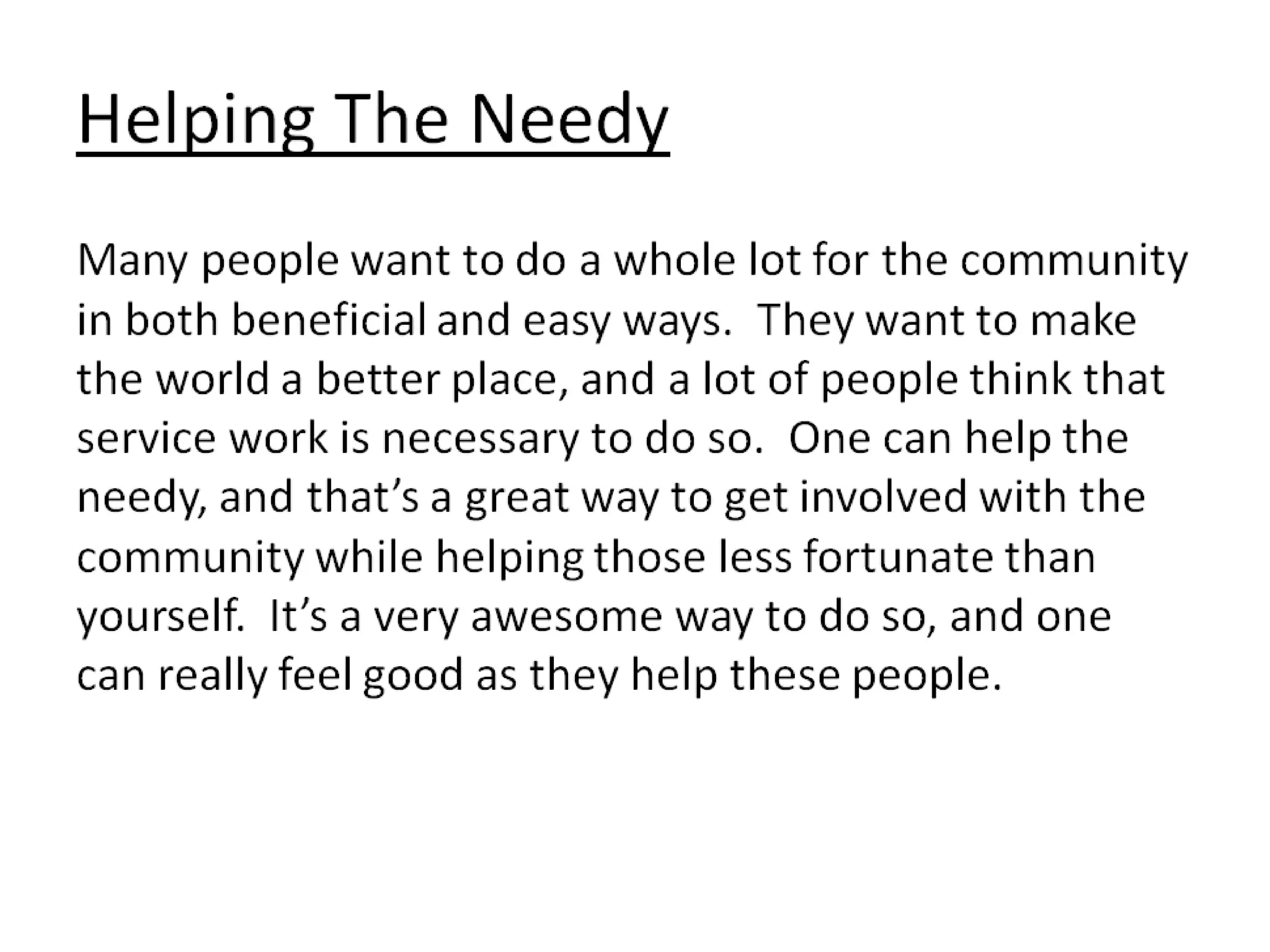Helping the needy | PPTX