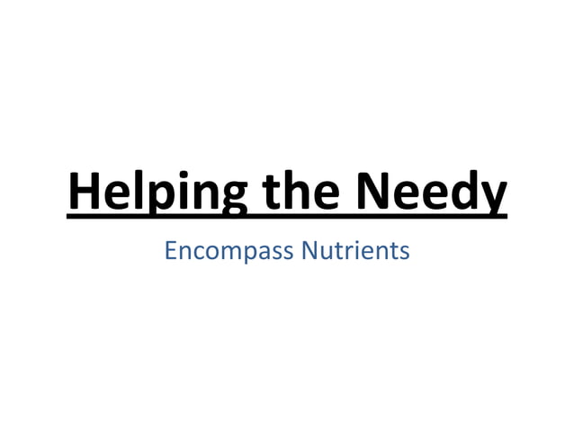 Helping the needy | PPTX