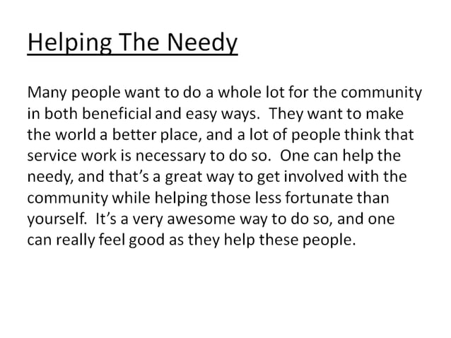 Helping the needy | PPTX