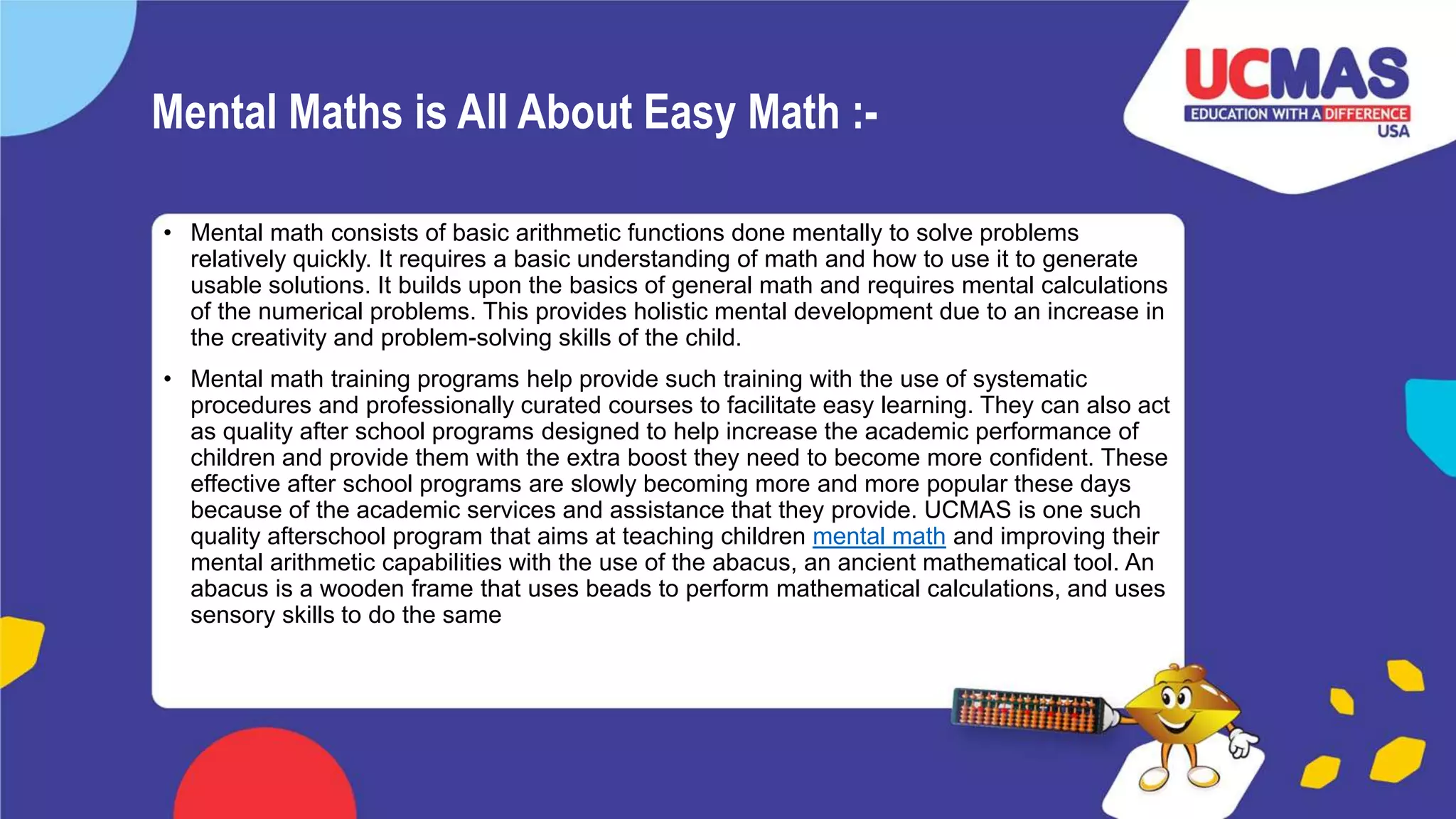 Helping to Bridge the Gap Between Basic Math and Mental Math for Kids.pptx
