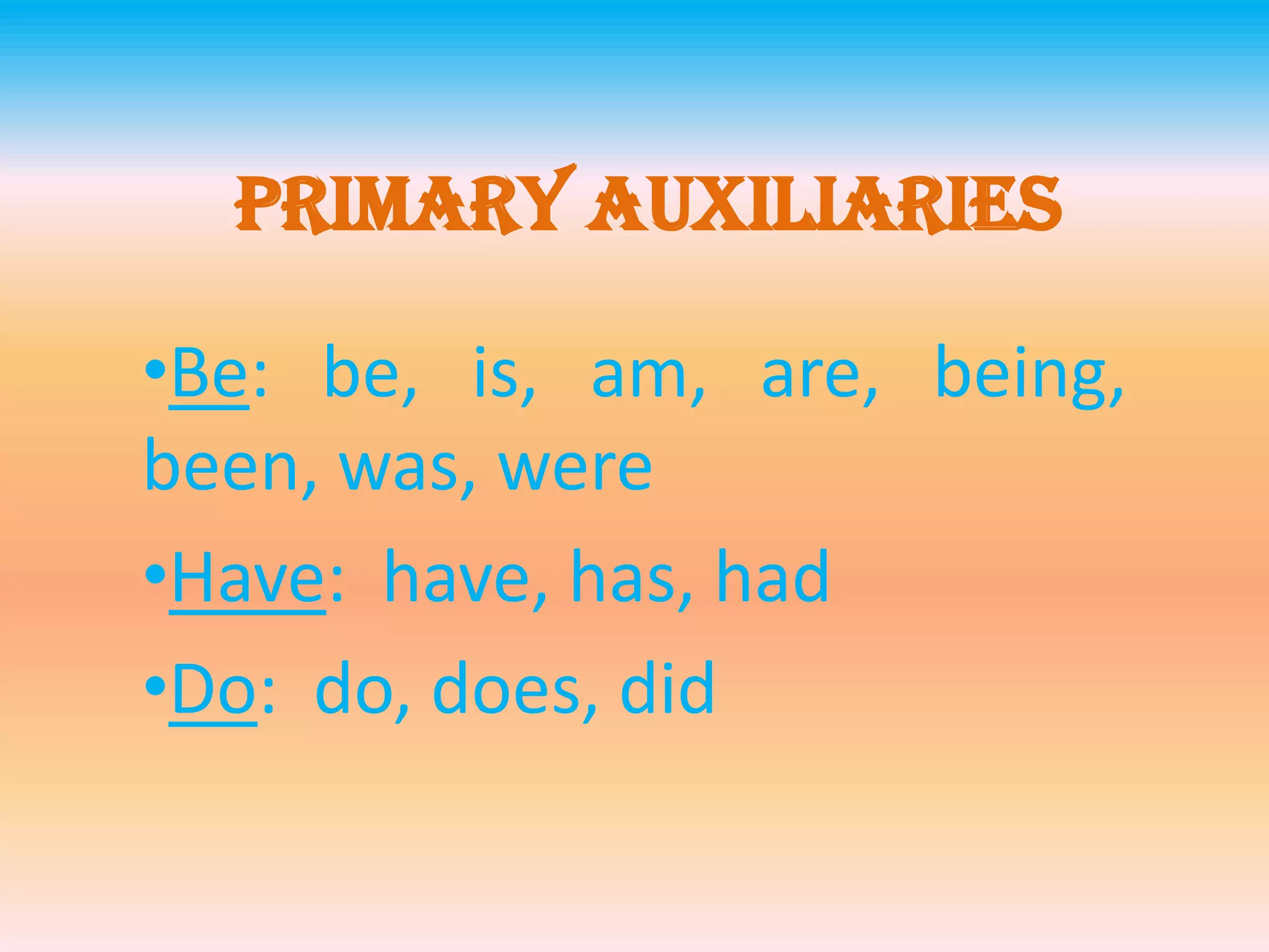 Helping verbs | PPTX