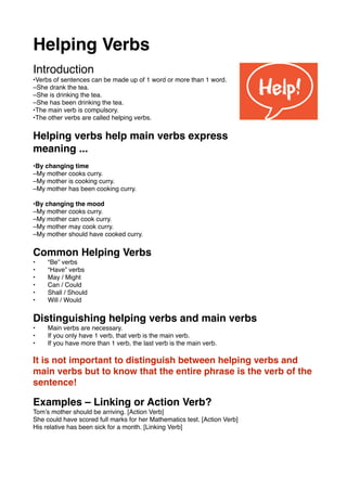 Helping verbs | PDF