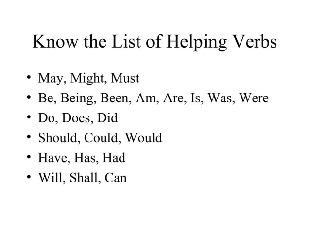 Helping verbs | PPT