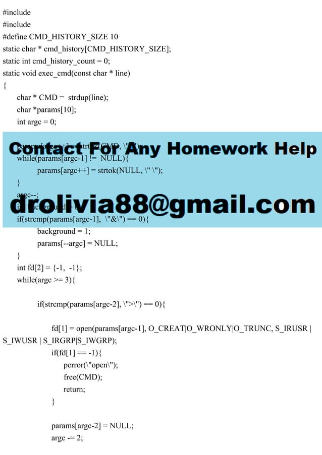 Help Needed!UNIX Shell and History Feature This project consists.pdf
