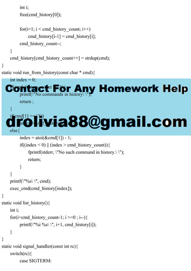Help Needed!UNIX Shell and History Feature This project consists.pdf