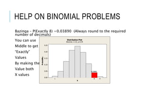 Help on binomial problems using minitab | PPTX