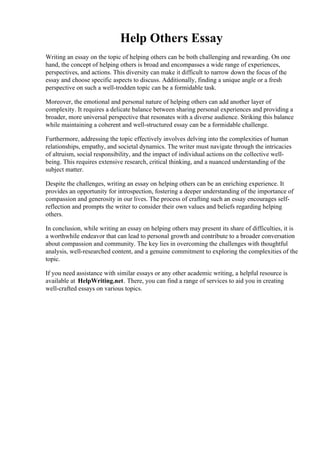 Help Others Essay. 10 lines on Helping others l Essay on helping others ...