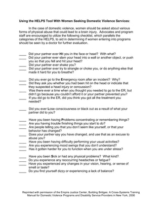 Helps Screening Tool | PDF