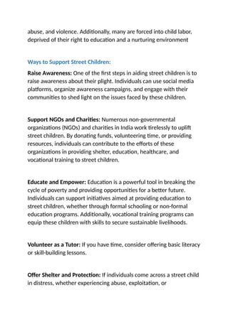 Help Street Children Break Free from Poverty | DOCX