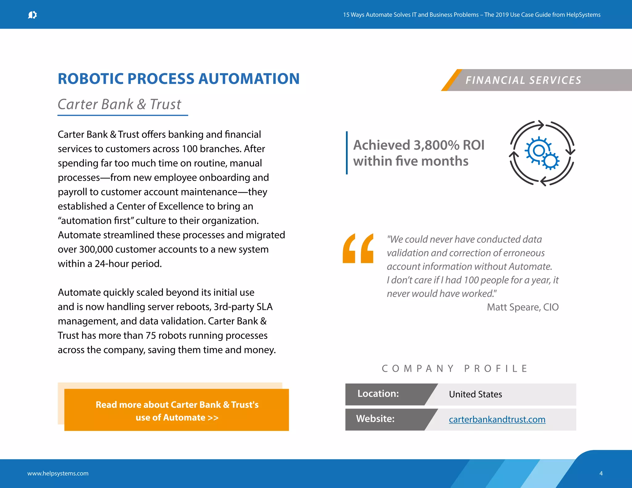 The 2019 AUTOMATE Use Case Guide from HelpSystems | PDF | Business Banking & Finance | Business