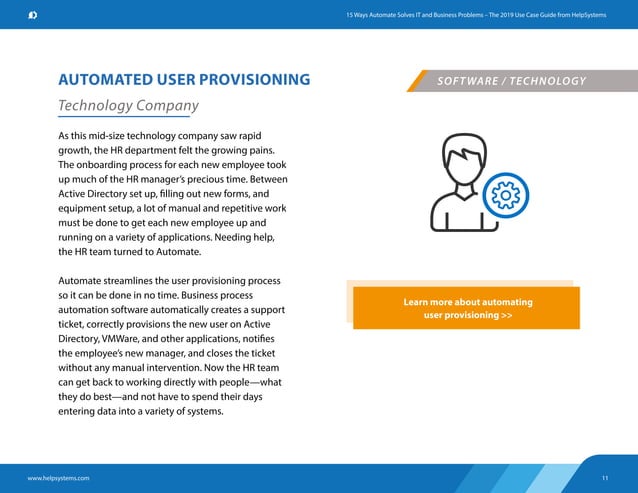 The 2019 AUTOMATE Use Case Guide from HelpSystems | PDF | Business Banking & Finance | Business