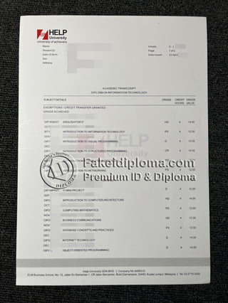 Help University academic transcript | PDF