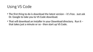 What is Visual Studio Code (VS Code).... | PPTX | Web Design and HTML ...