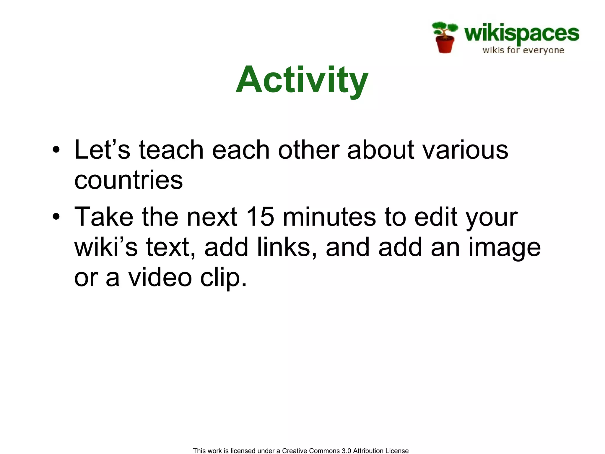 Wikispaces for Teachers | PPT