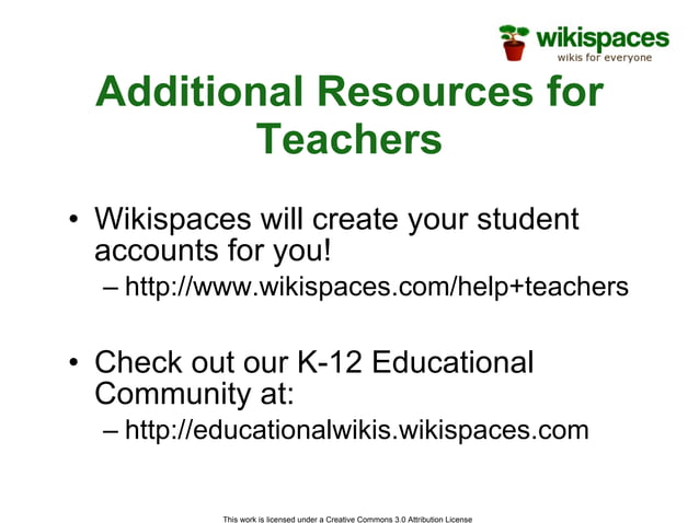 Wikispaces for Teachers | PPT | Internet for Beginners | Internet