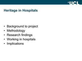 heritage in hospitals | PPT