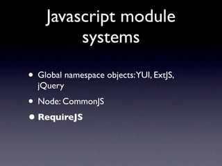 Beautiful Maintainable ModularJavascript Codebase with RequireJS - HelsinkiJS 2012 June Mikko ...