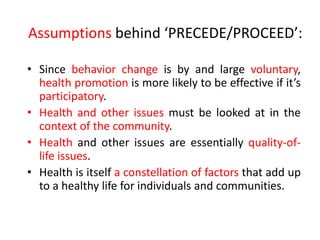 Health pomotion planning educational and ecological diagnosis (Precede ...