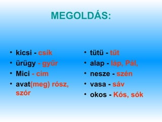 Helyesírási játékok | PPT