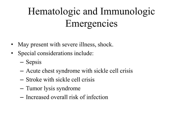 Hematology - Oncology emergencies | PPT