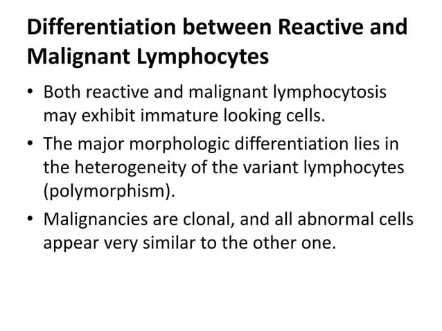 NON-MALIGNANT REACTIVE DISORDERS OF LYMPHOCYTES | PPTX | Biological ...