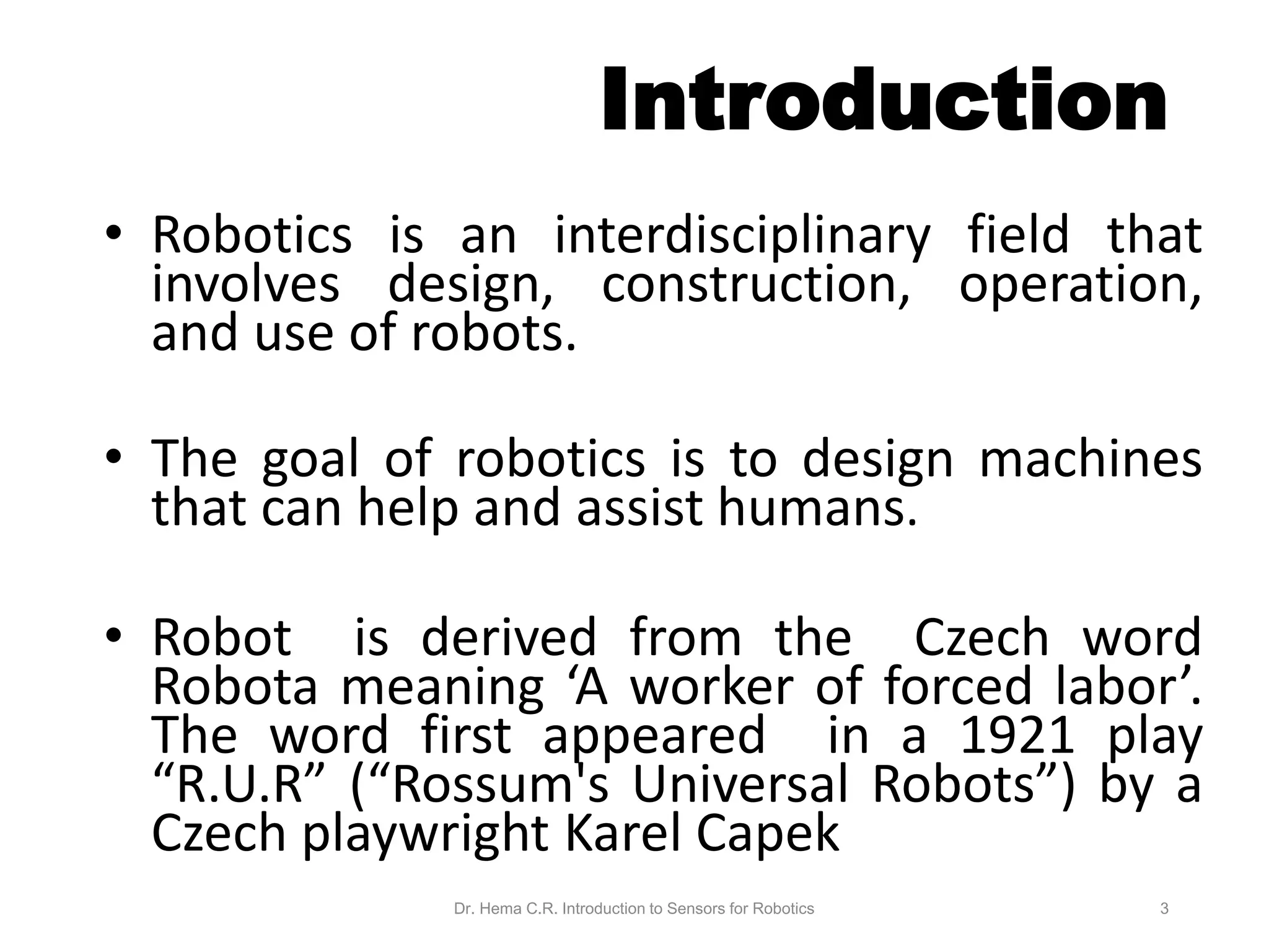 Introduction to Sensors for Robotics | PDF