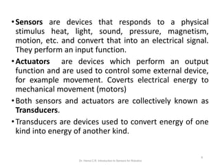 Introduction to Sensors for Robotics | PDF