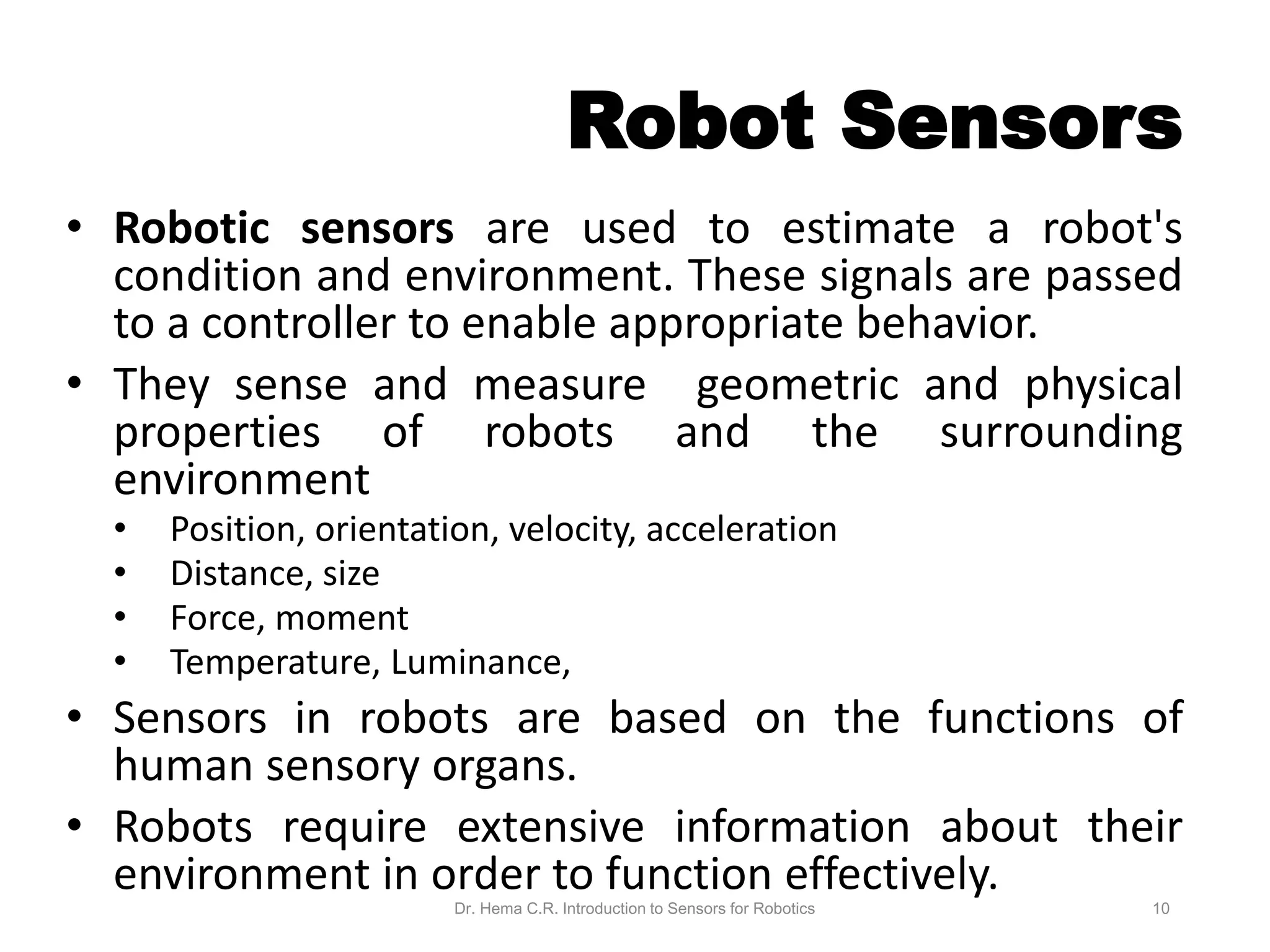 Introduction to Sensors for Robotics | PDF