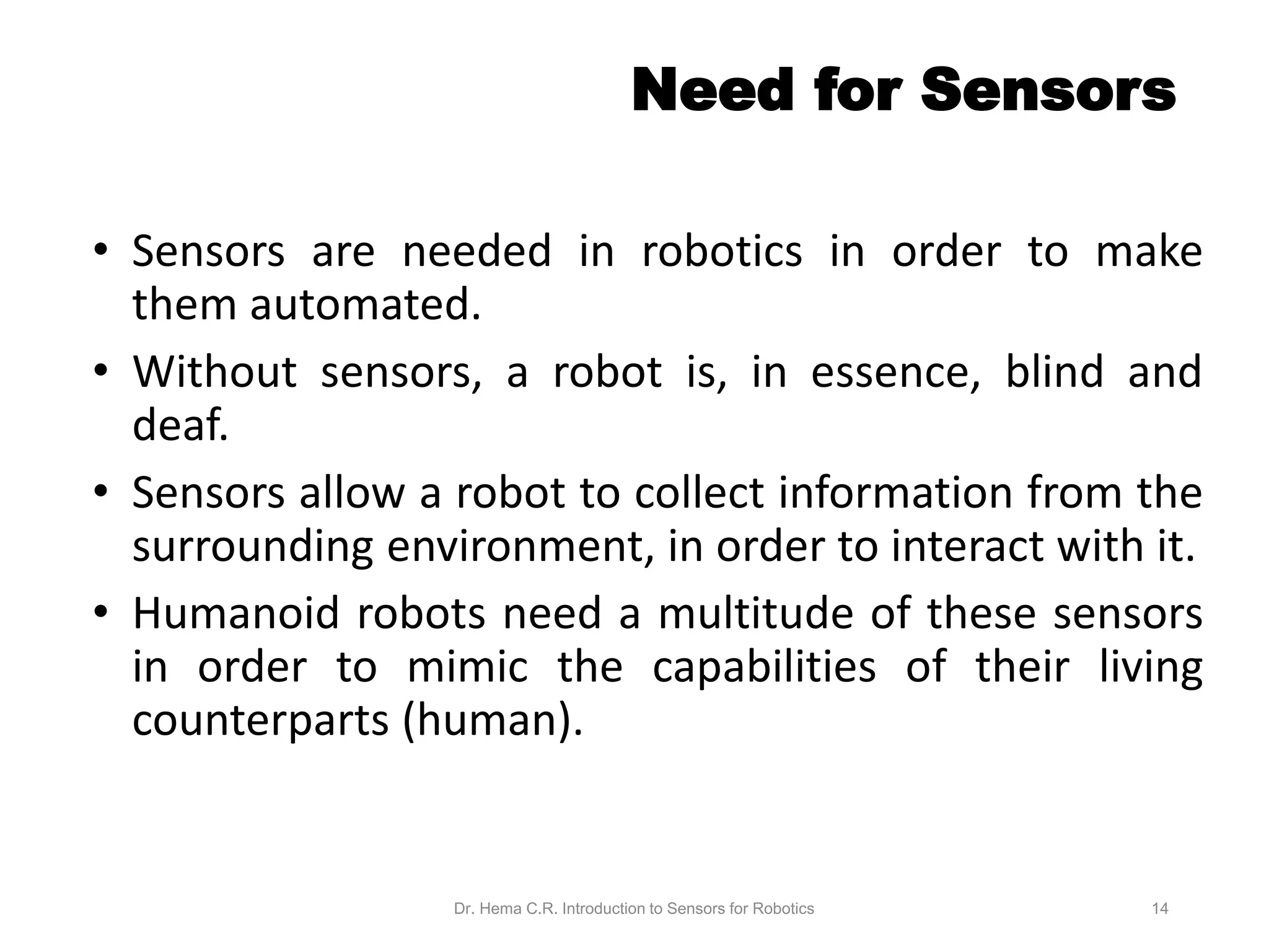 Introduction to Sensors for Robotics | PDF