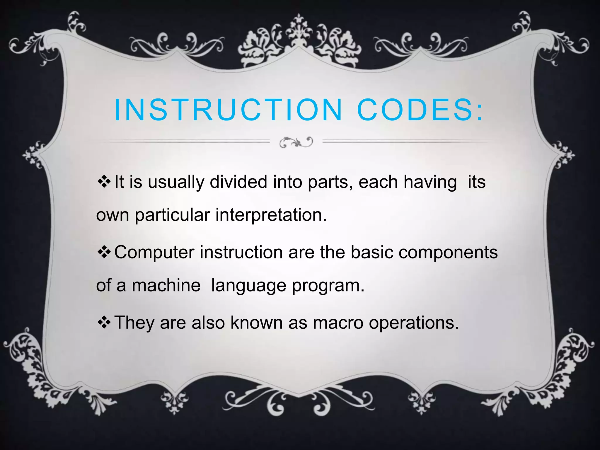 instruction codes | PPTX