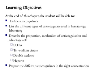 Hema I Chapter 4_Anticoag.ppt for Medical laboratory | PPT