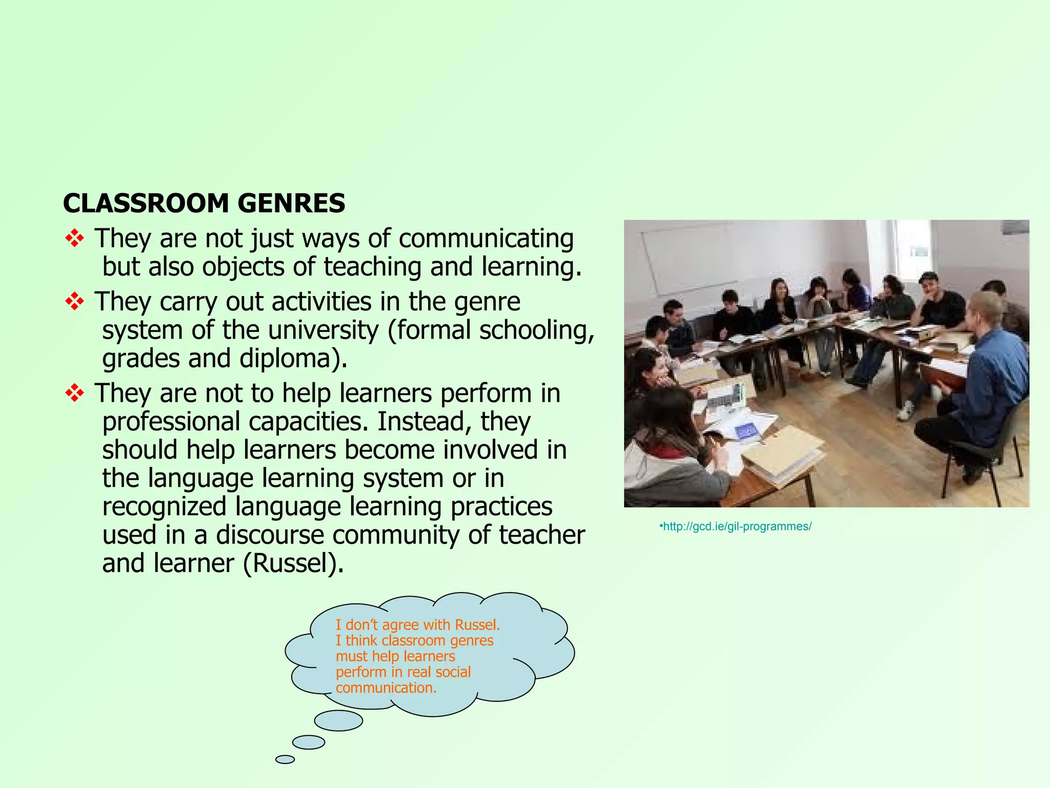 Genres in English Language Course books | PPT