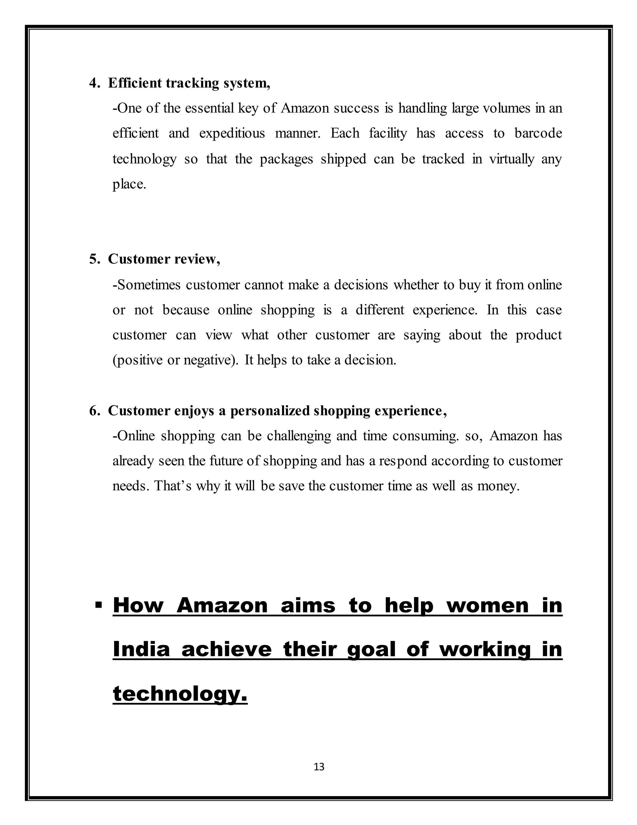 PROJECT REPORT ON AMAZON !! | DOCX