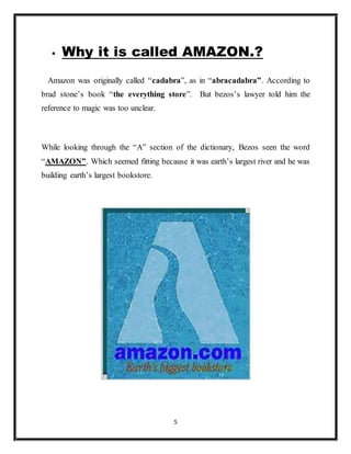 PROJECT REPORT ON AMAZON !! | DOCX