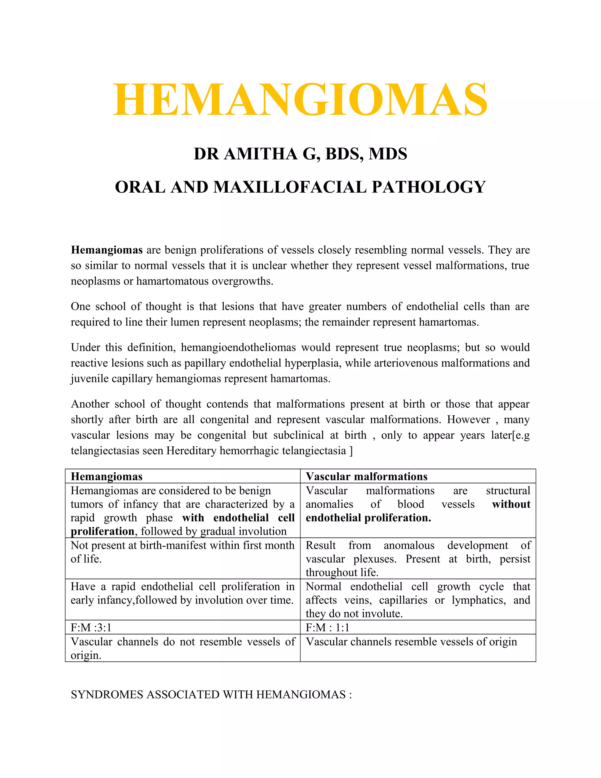 HEMANGIOMA | DOC