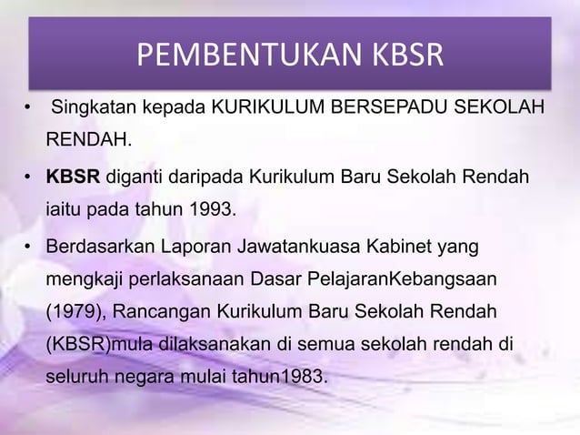 Kurikulum KBSR dan KSSR | PPTX