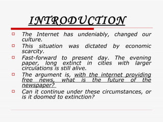 INTERNET THE DEATH OF NEWSPAPERS | PPT