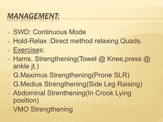 Patellofemolar Osteoarthritis and its Management | PPT