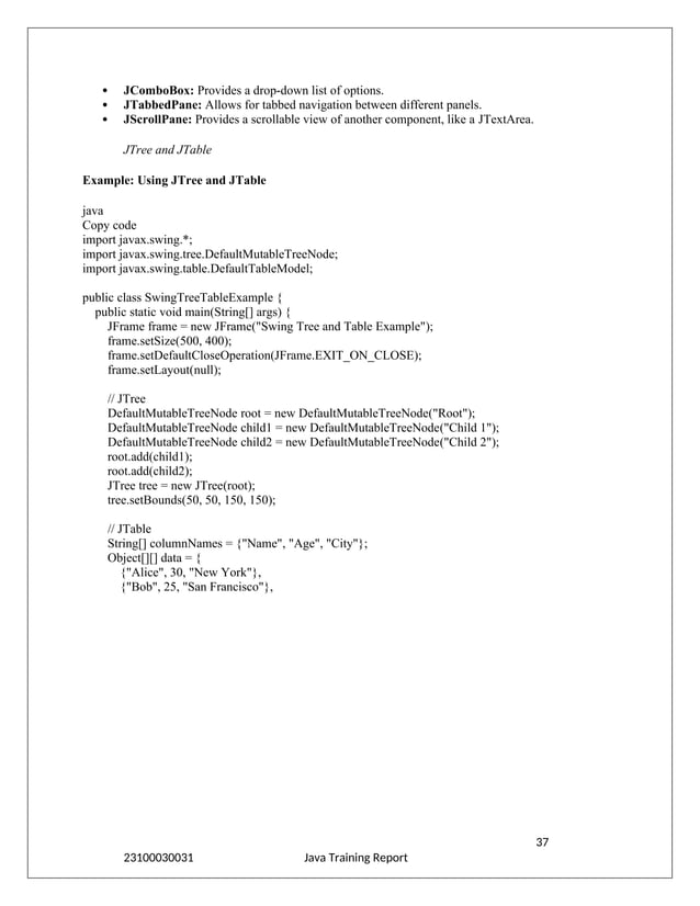 Javatrainingreportcollagesummerholidayhomeworkdocx