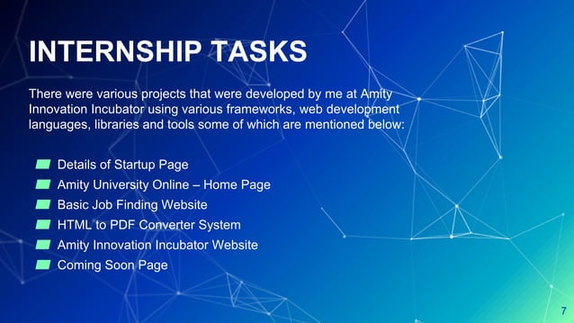 Internship Presentation 2 Web Developer | PPTX | Cloud Computing | Internet