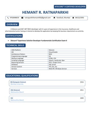 Hemant r ratnaparkhi | PDF