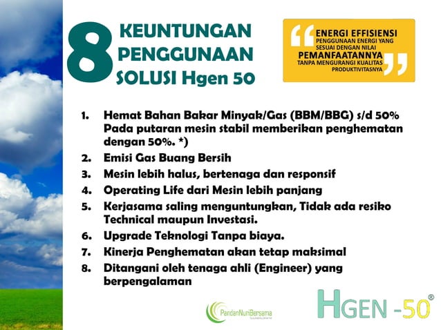Hemat bbm dengan hgen50 | PPT