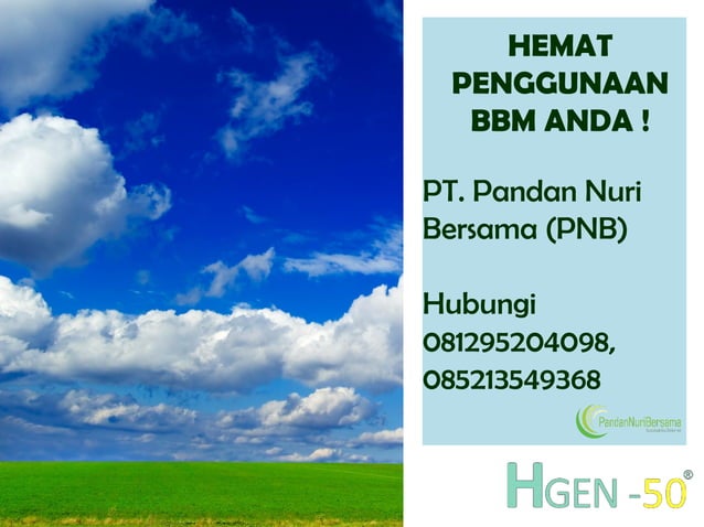 Hemat bbm dengan hgen50 | PPT