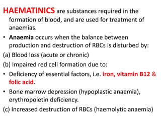 Hematinics | PPTX