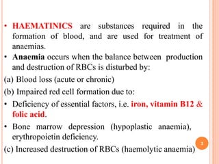 Hematinics | PPTX