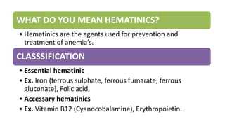 Hematinics | PPTX