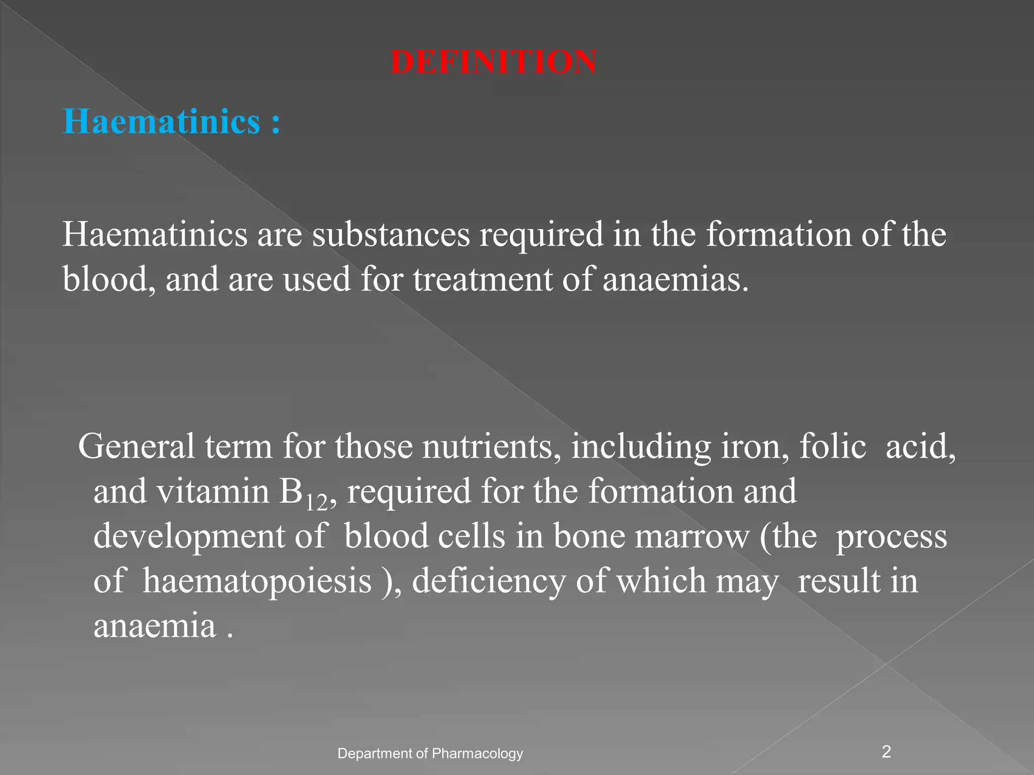 Hematinics seminar by Gyanendra kp | PPTX
