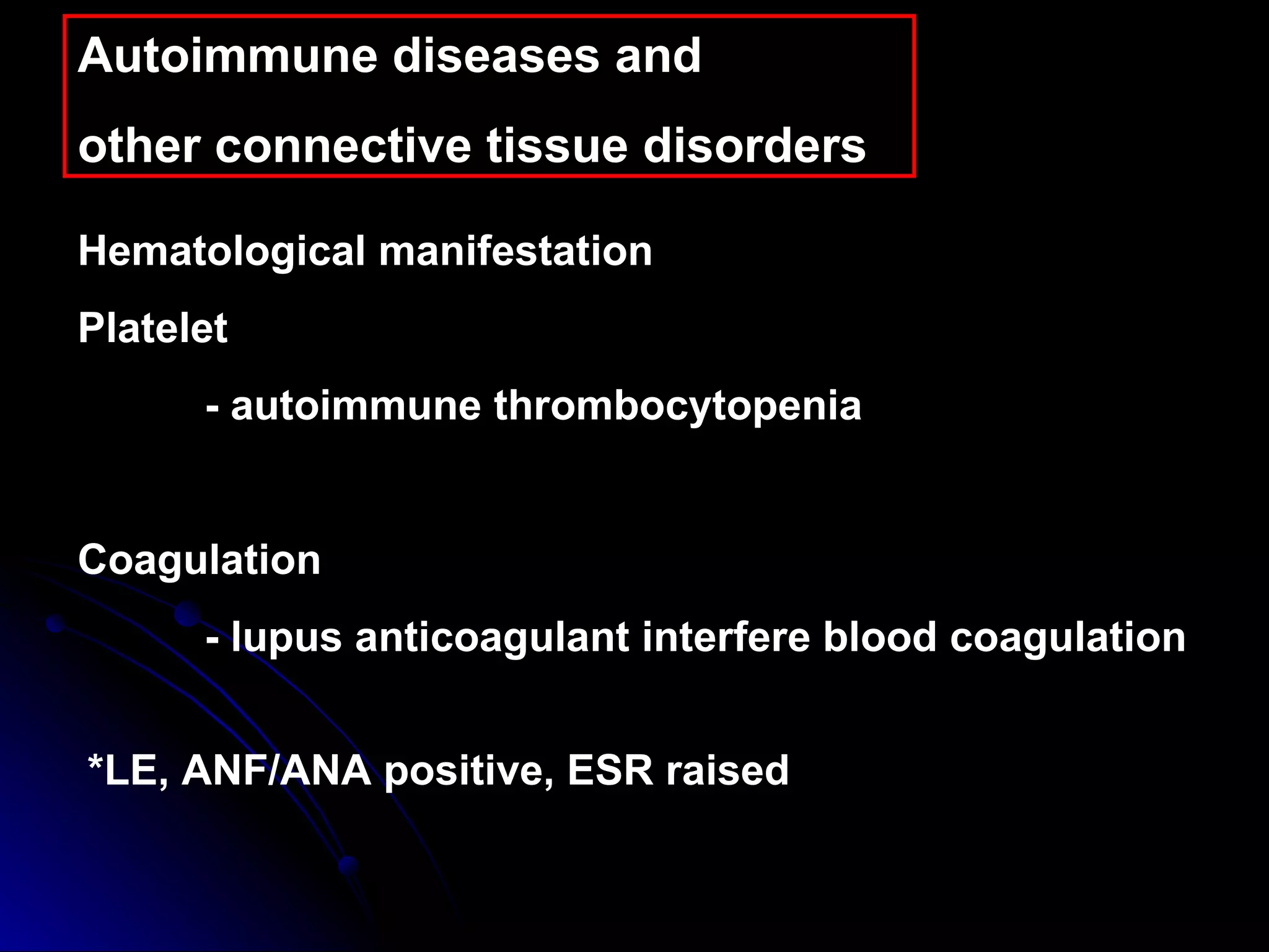 hemato in systemic diseases | PPT
