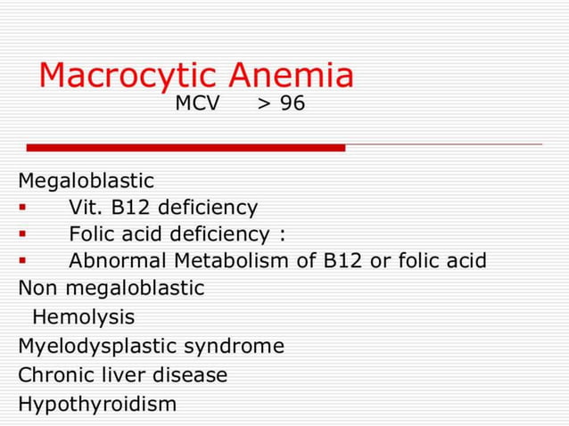 Anemia, Microcytic Hypochromic and Macrocytic anemia | PPT | Blood ...